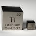 Titan & Titanchick - 25.4mm (1") + 10mm (0.39") Titanium Cubes 99.9% Pure Periodic Table Element ...