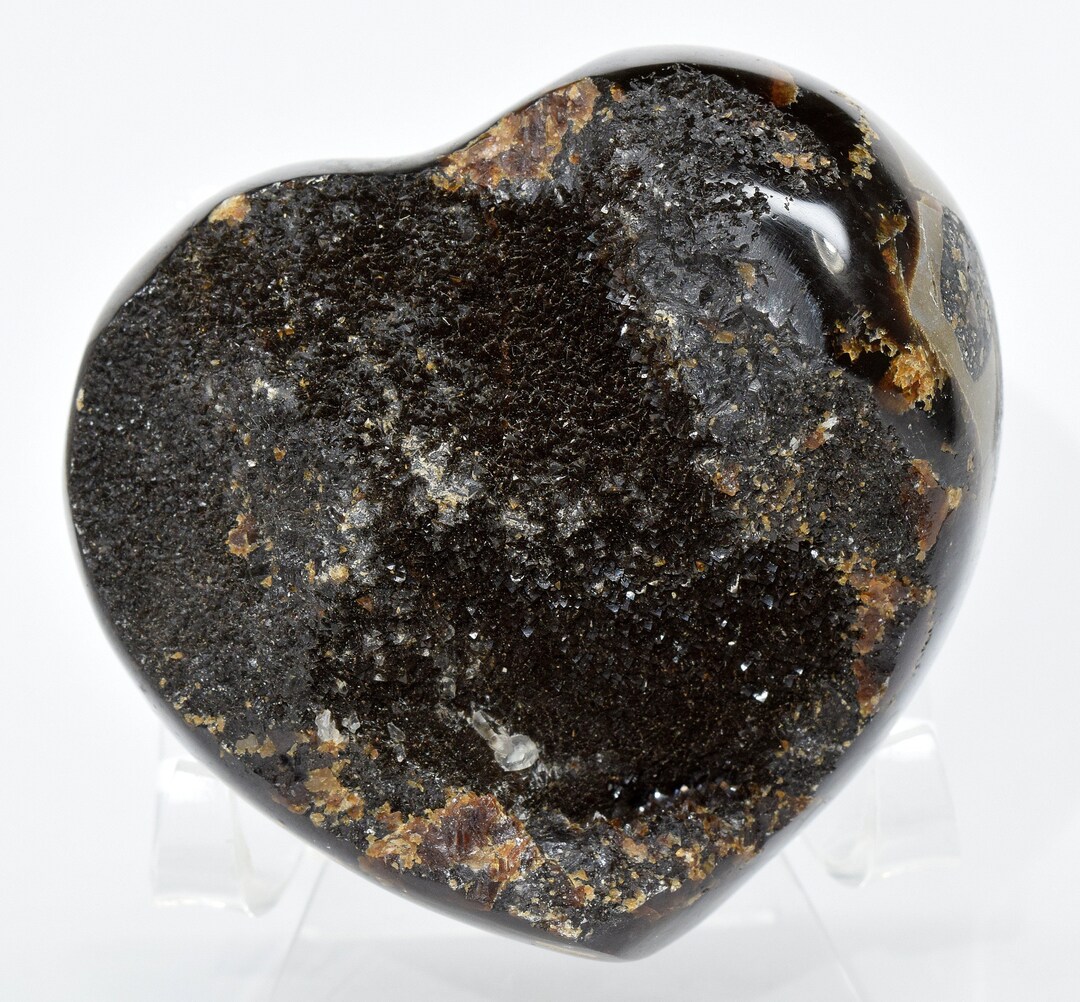 Dark Septarian Dragon Stone Geode Heart Polished 78mm 385g Natural ...