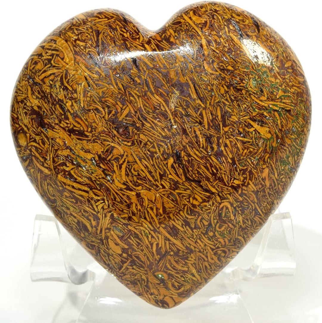Calligraphy Script Stone / Mariam Jasper Carved Heart Polished 63mm ...