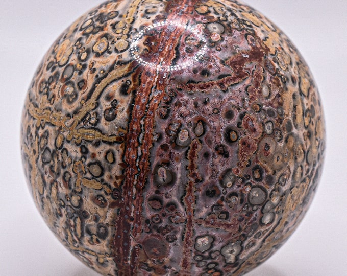Orbicular Orbs Rhyolite Leopard Skin Jasper Carved Sphere Polished 64mm ...