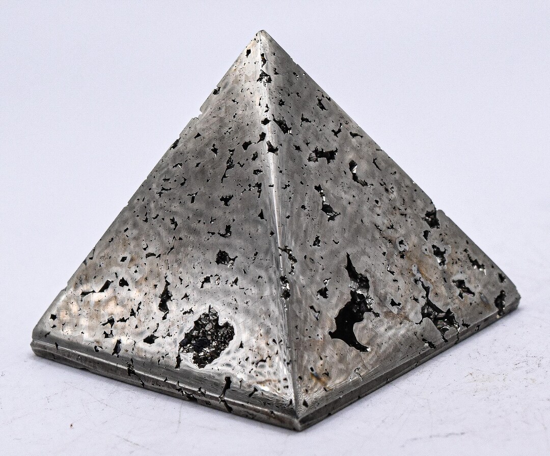 Golden Iron Pyrite Geode Carved Pyramid Polished 53mm 210g Natural ...