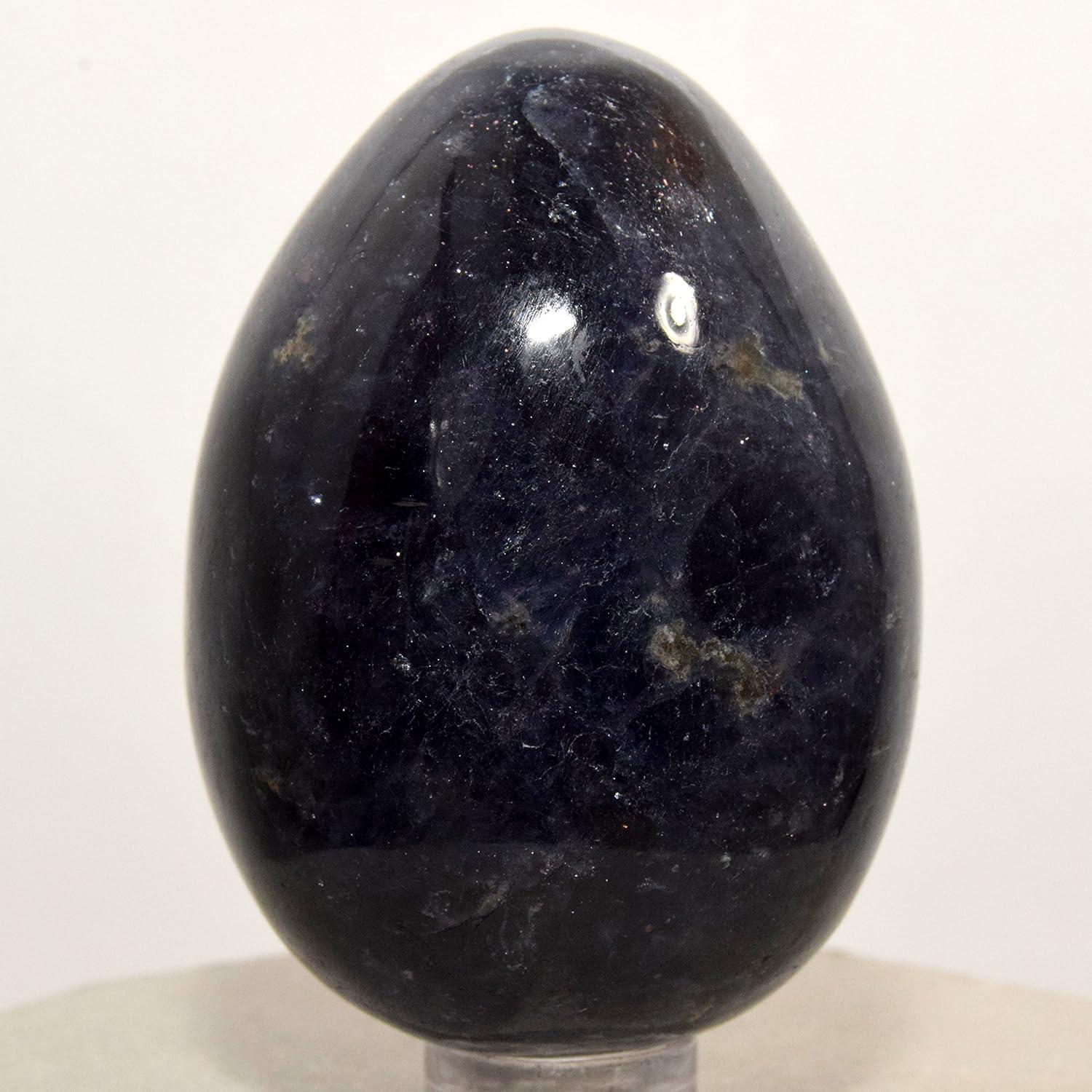 Deep Blue Iolite W/ Inclusions Carved Egg Polished 58mm 140g Natural ...
