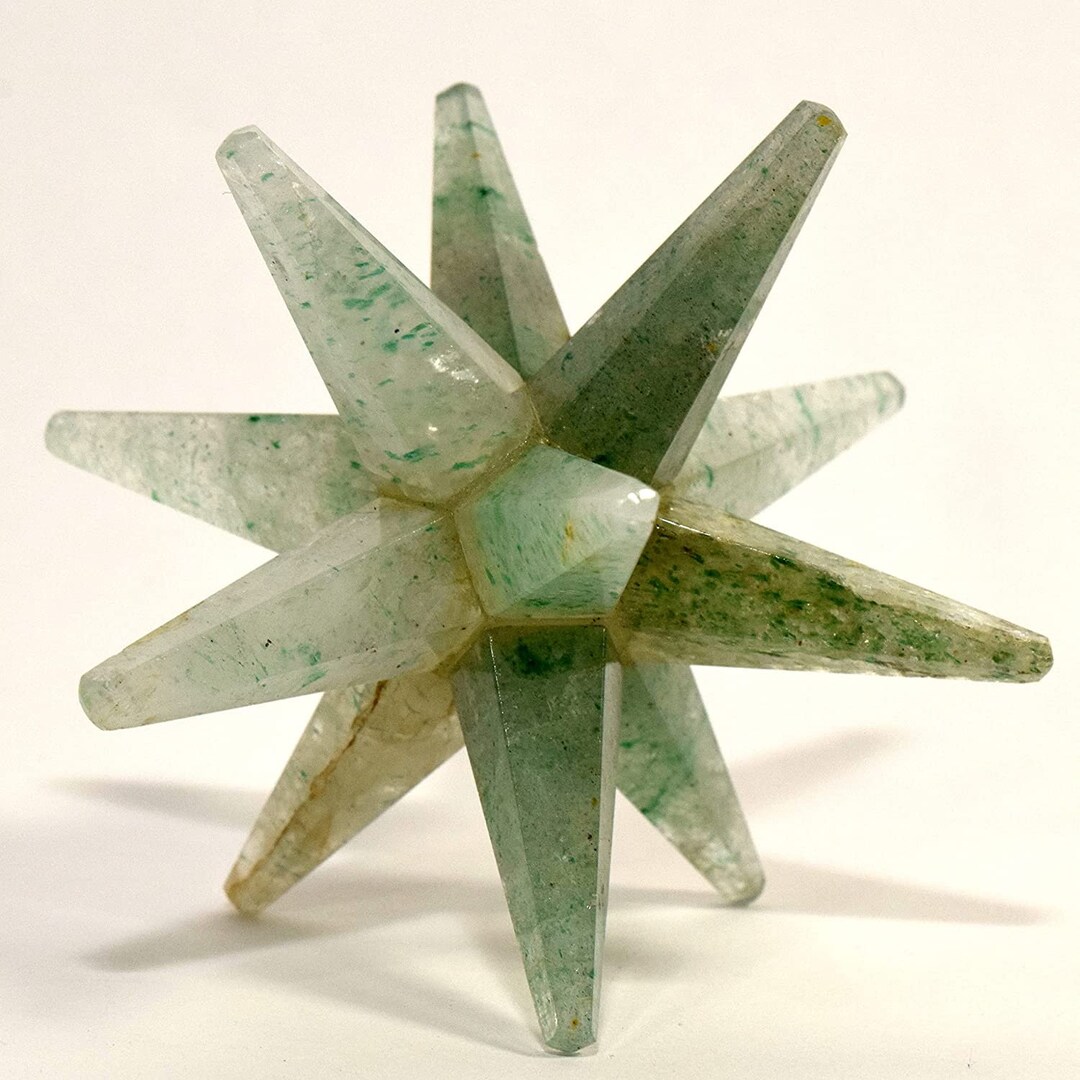 Green Idocrase 12 Point Star Handmade 78mm 60g Natural Sparkling ...