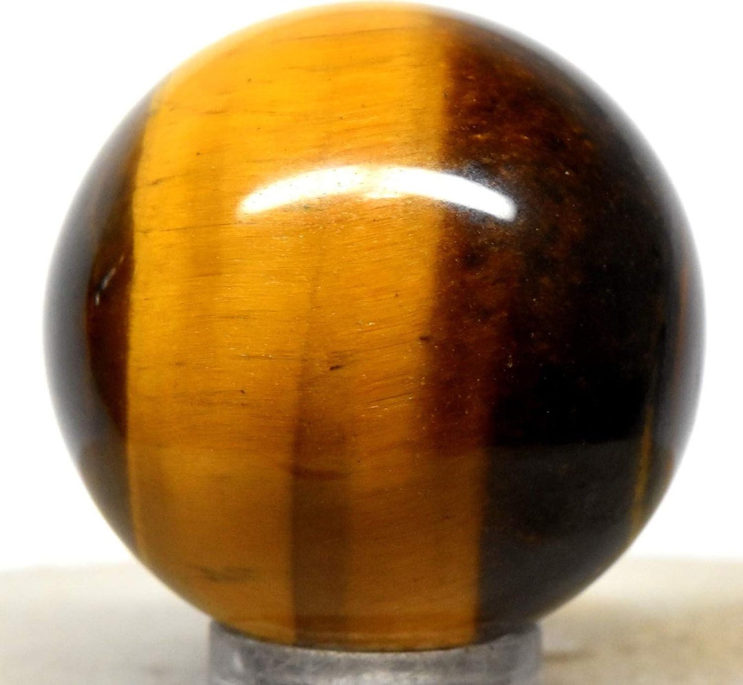Golden Yellow Tiger's Eye Carved Sphere Polished Small 31mm Natural ...