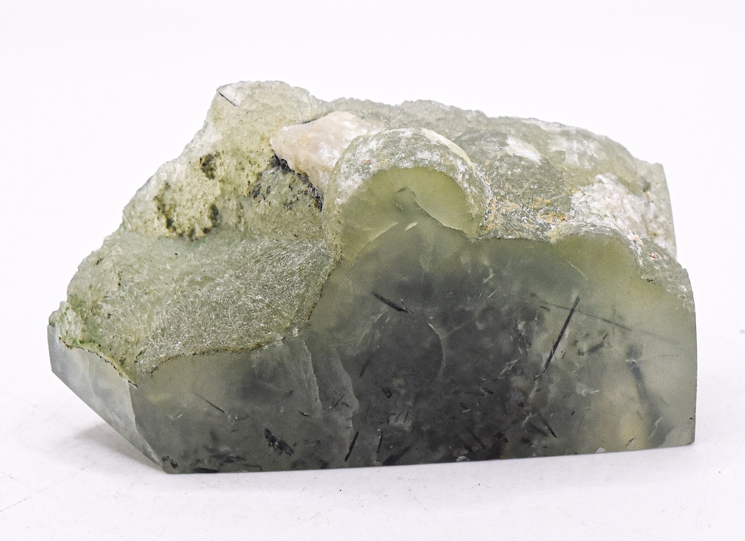 Botryoidal Green Prehnite W/ Epidote & Cut Sides Cluster Natural 79mm ...