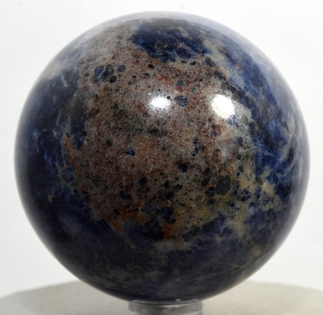 Blue Sodalite W/ Feldspar Inclusions Carved Sphere Polished 61mm 325g ...