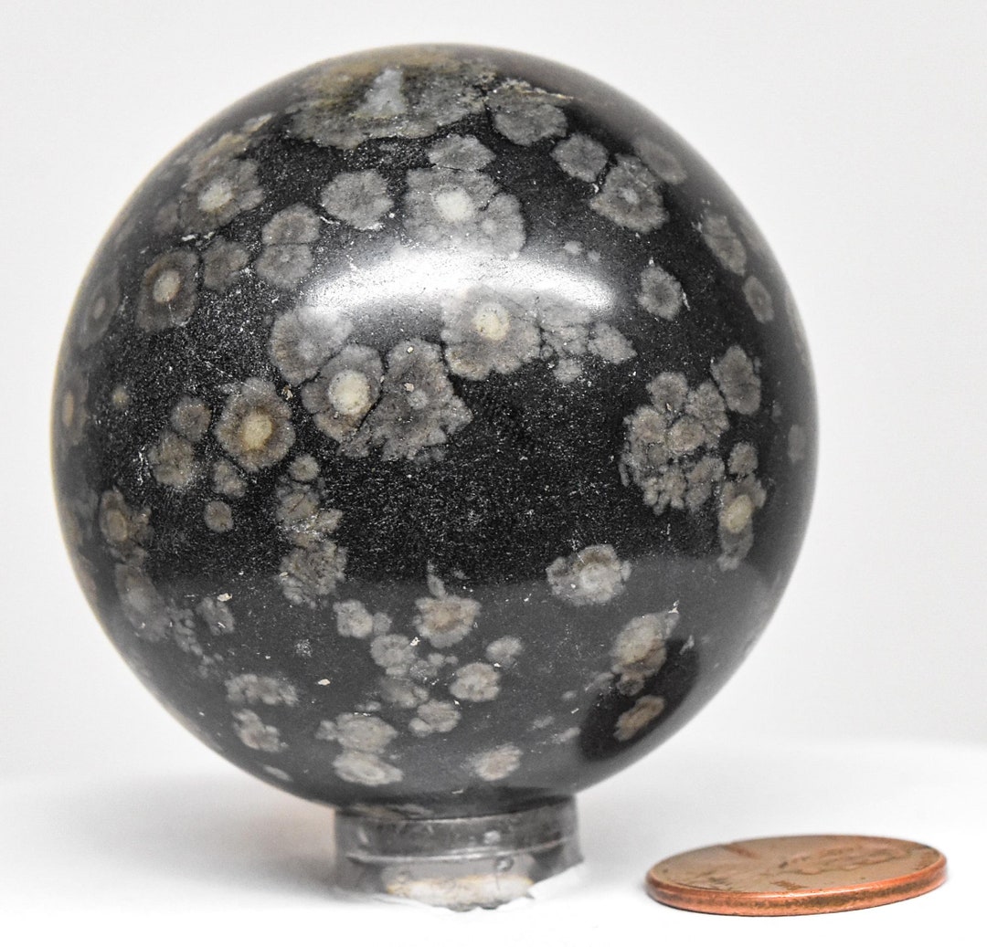 Scapolite in Black Hornblende Matrix Carved Sphere Polished 50mm 180g ...