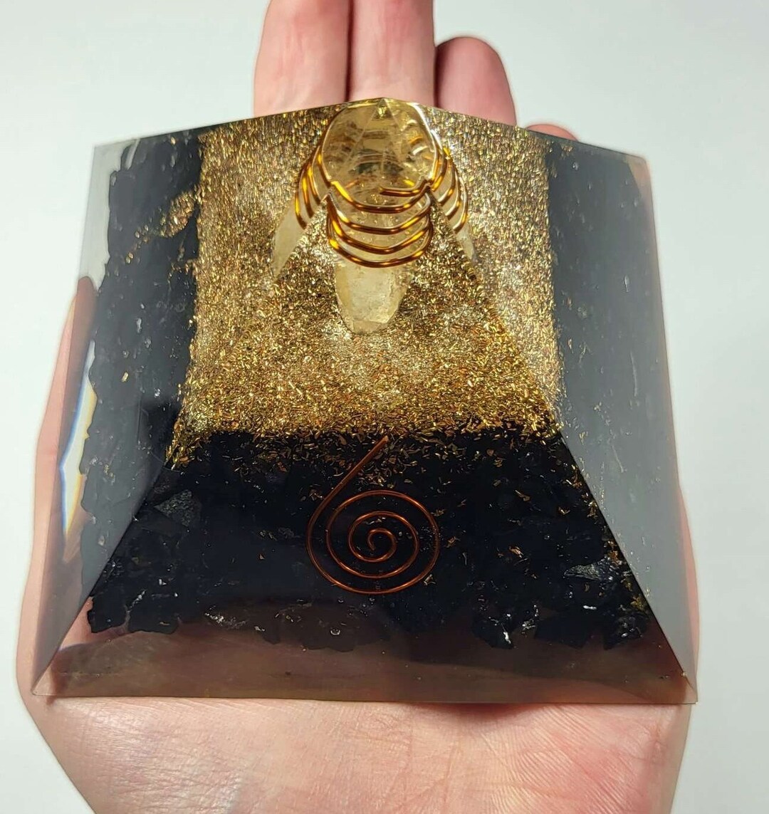 Shungite Orgone Orgonite Pyramid Huge 98mm Positive Energy Reiki ...