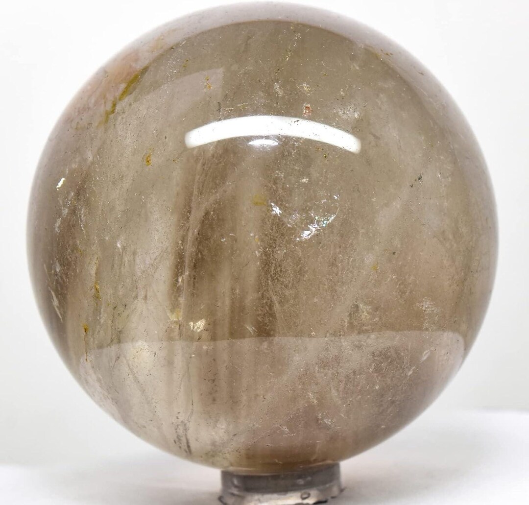 Smoky Quartz W/ Inclusions Carved Sphere Polished 61mm 325g Natural ...