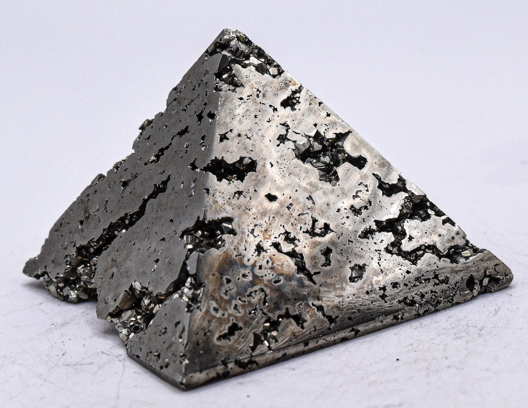 Golden Iron Pyrite Geode Carved Pyramid Polished 56mm 175g Natural ...