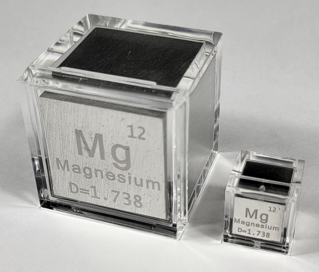 Magnesium Cubes Pair in Acrylic Box - 25.4mm (1") + 10mm (0.39") up to ...