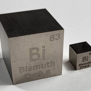 Bismuth Cubes Pair in Acrylic Box - 25.4mm (1") + 10mm (0.39") up to 99 ...