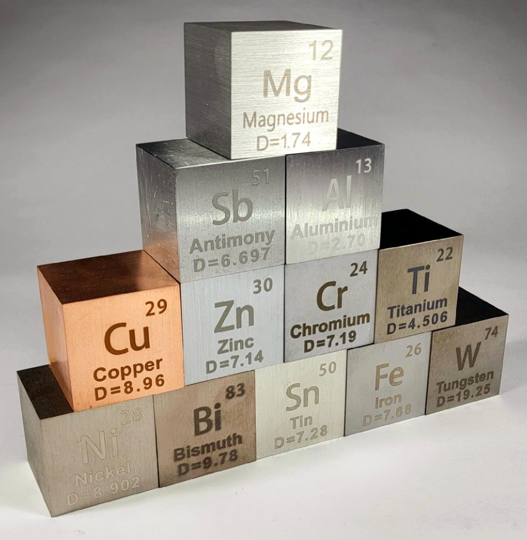 1.5" (38.1mm) Metal Cube up to 99.9% Pure Periodic Table Element ...