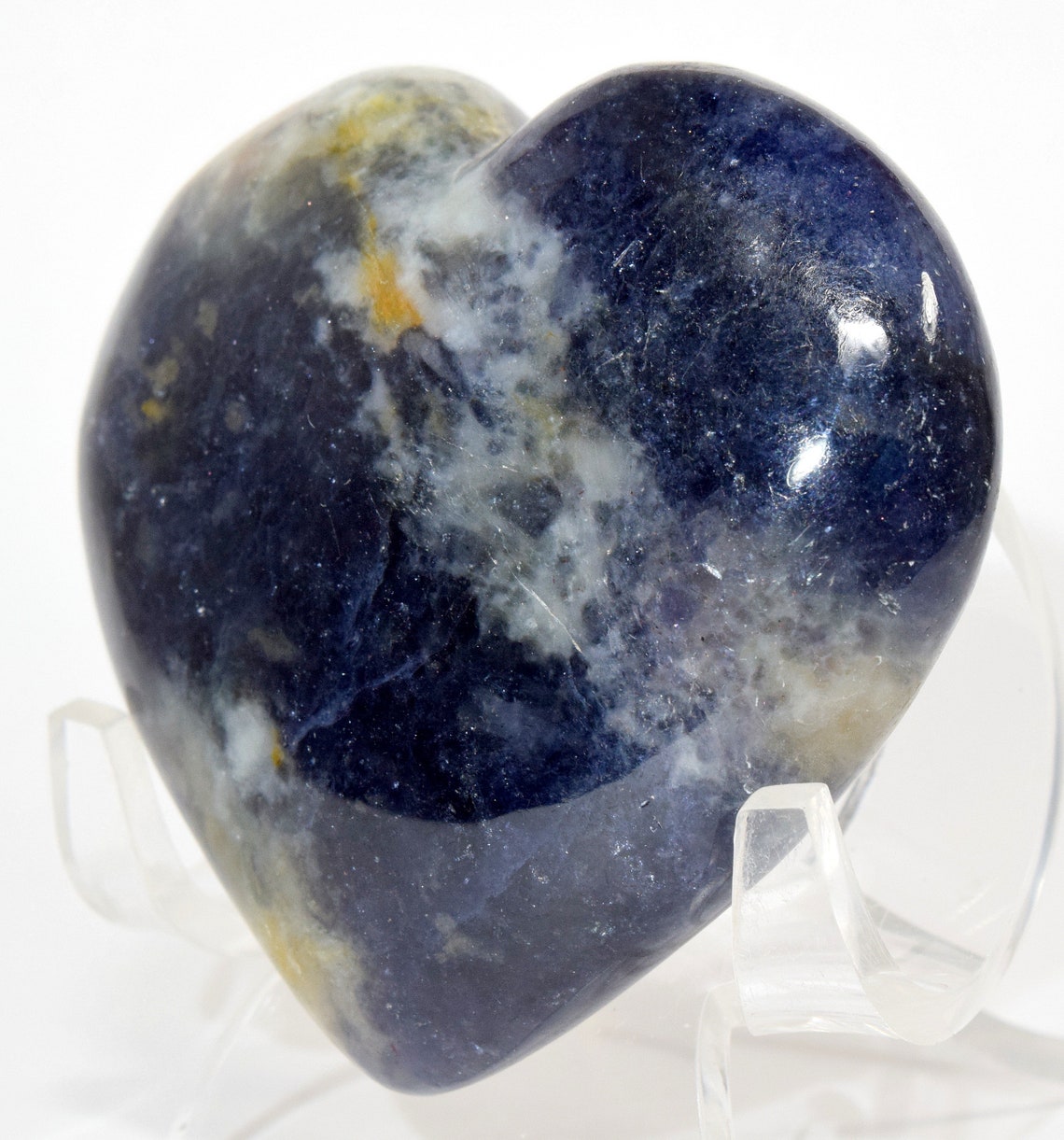 Blue Iolite W/ Inclusions Heart Polished 61mm Natural Sparkling ...