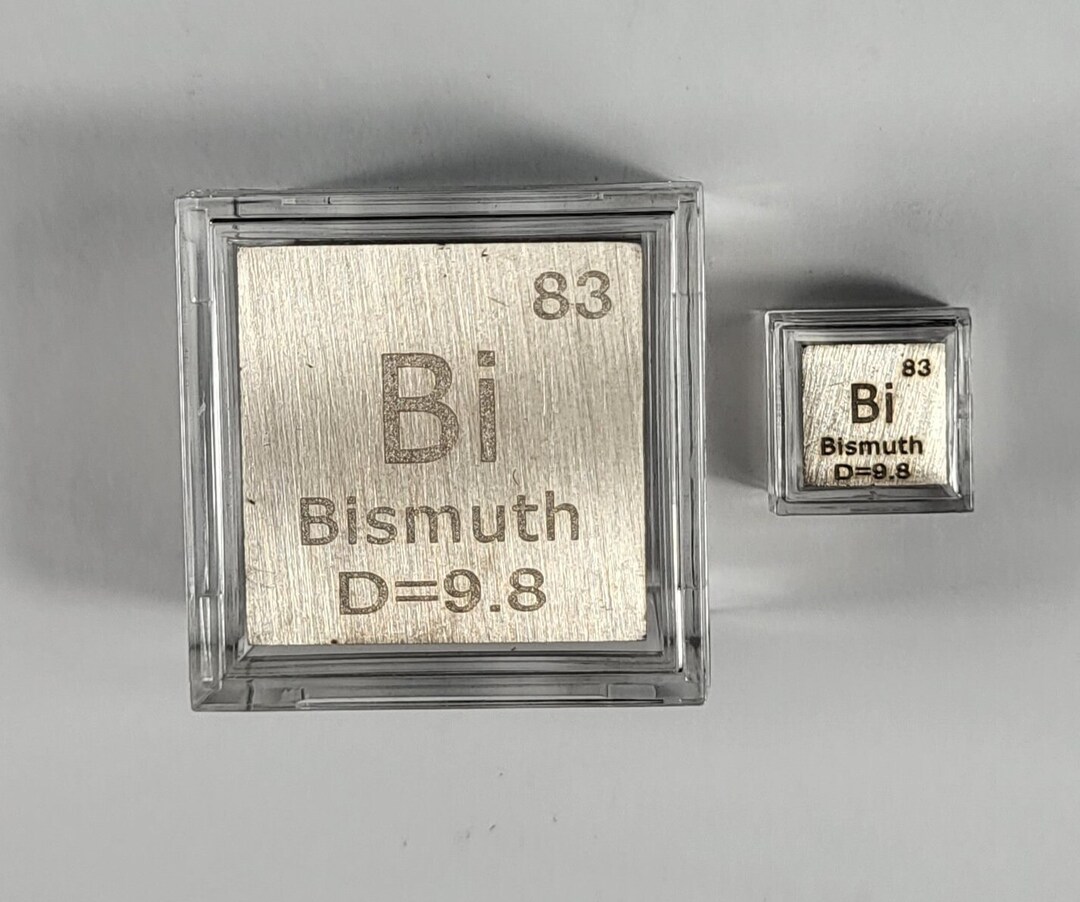 Bismuth Cubes Pair in Acrylic Box - 25.4mm (1") + 10mm (0.39") up to 99 ...