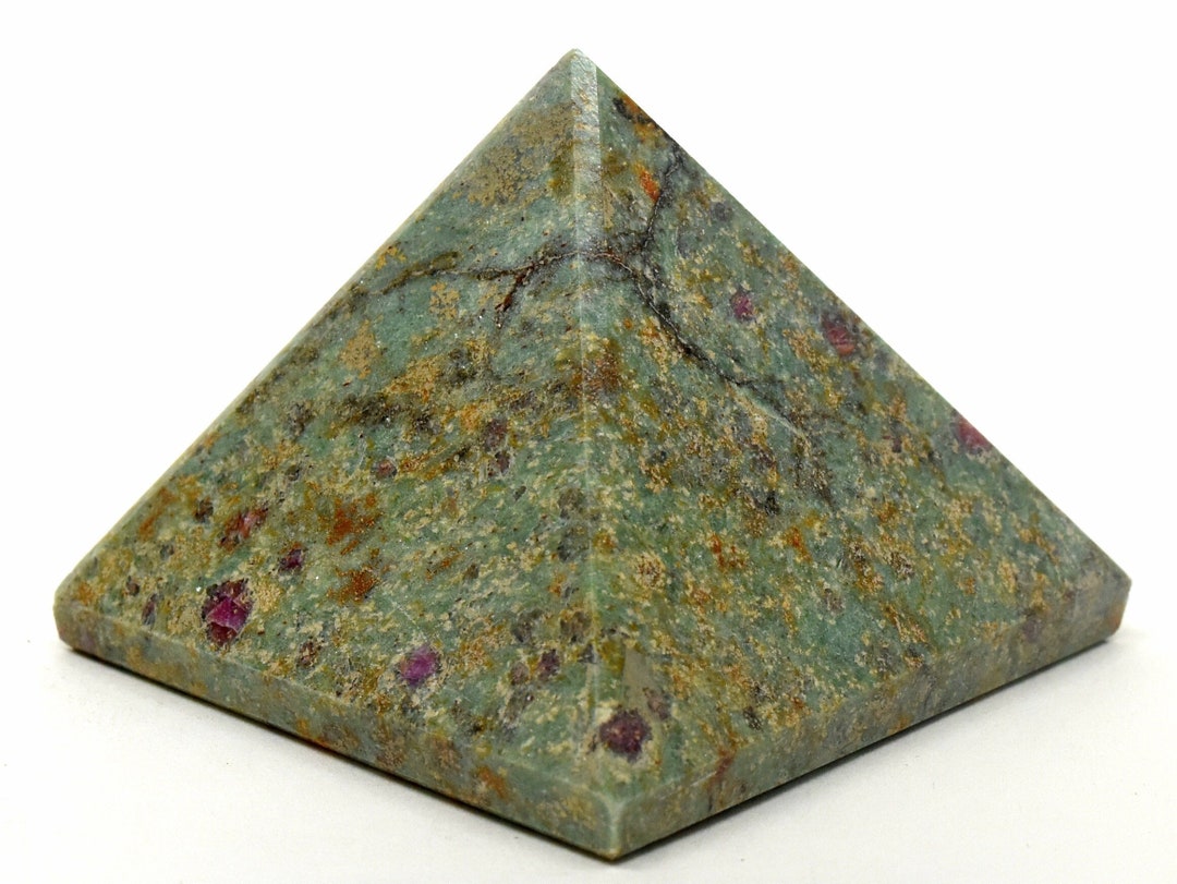 Purple Red Ruby in Green Fuchsite W/ Kyanite Inclusions Pyramid ...