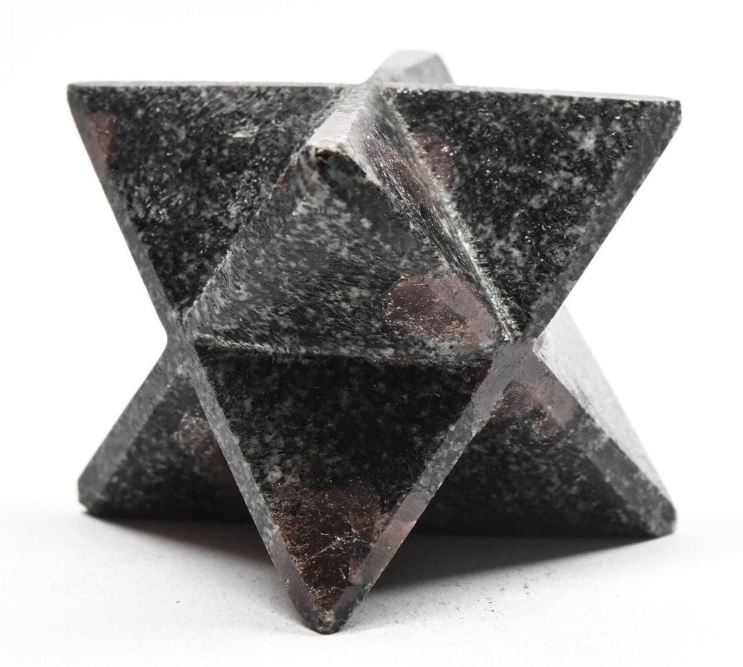Red Ruby Spinel / Balas Ruby in Matrix Carved 8 Point Merkaba Star ...