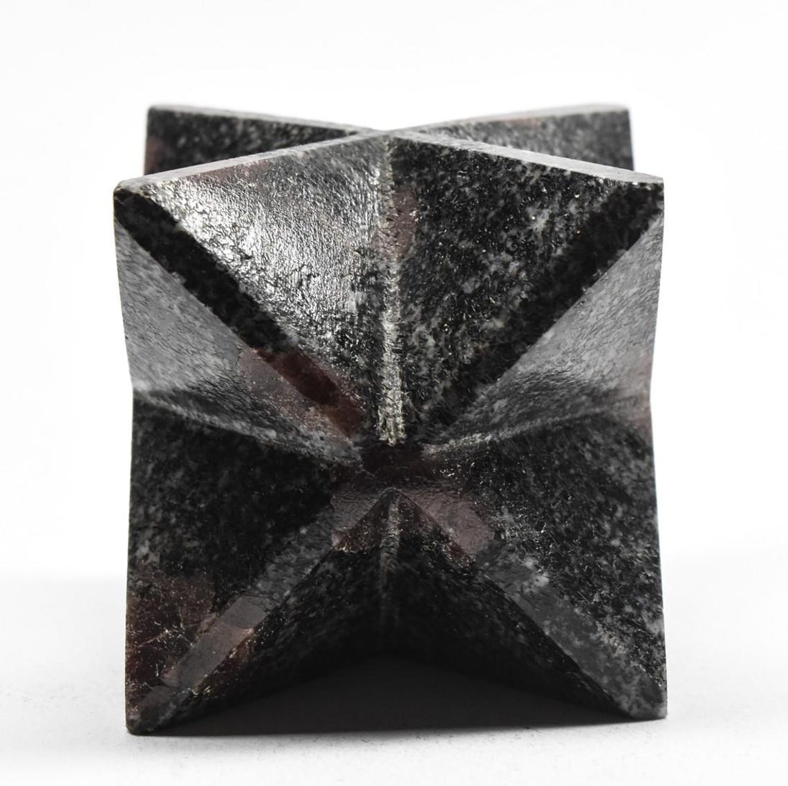 Red Ruby Spinel / Balas Ruby in Matrix Carved 8 Point Merkaba Star ...