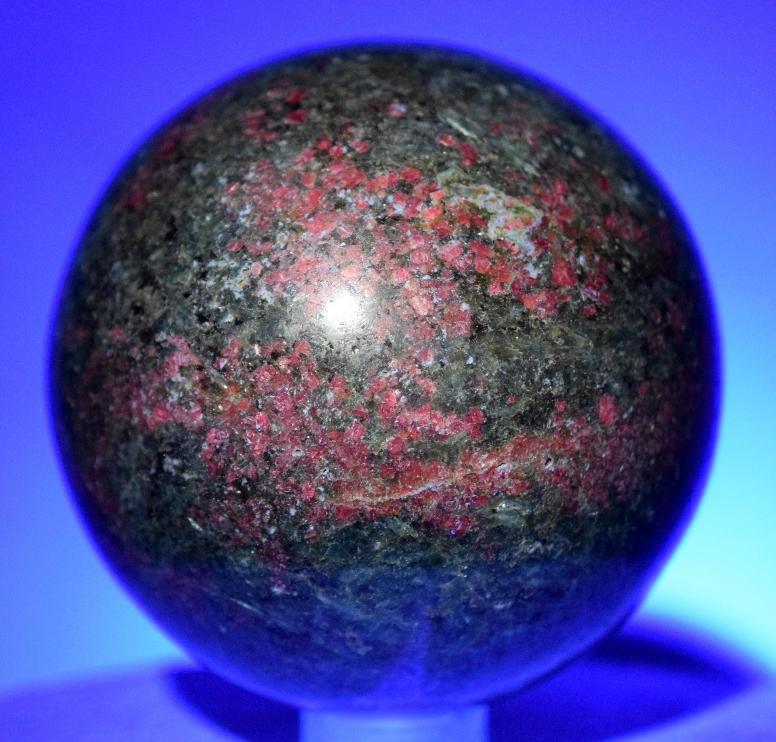Gorgeous Blue & Green Kyanite W/ Red Ruby Carved Sphere Polished 58mm ...