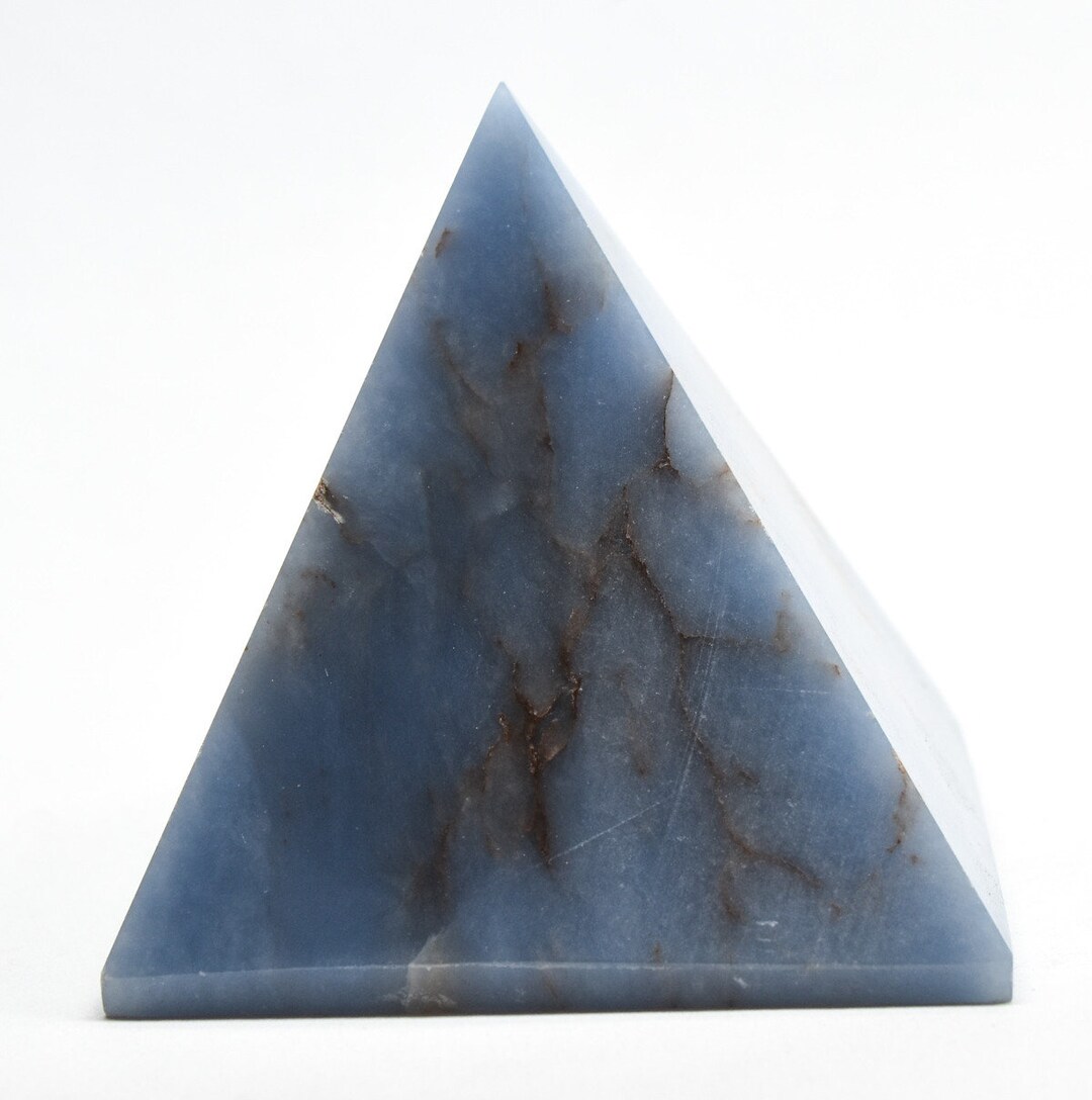 Sky Blue Angelite Carved Pyramid Polished 56mm 190g Natural Gemstone ...