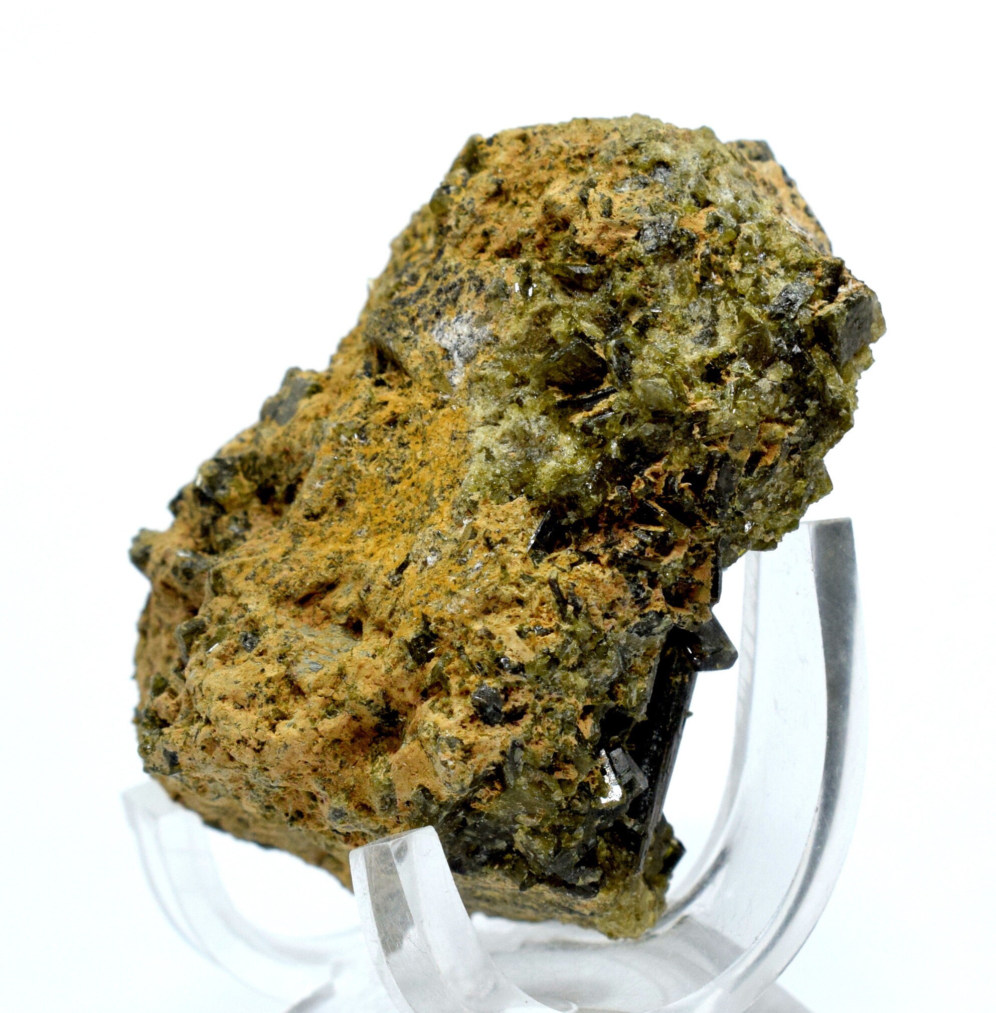 Green Epidote W/ Orthoclase Feldspar Inclusions Cluster Natural 52mm ...
