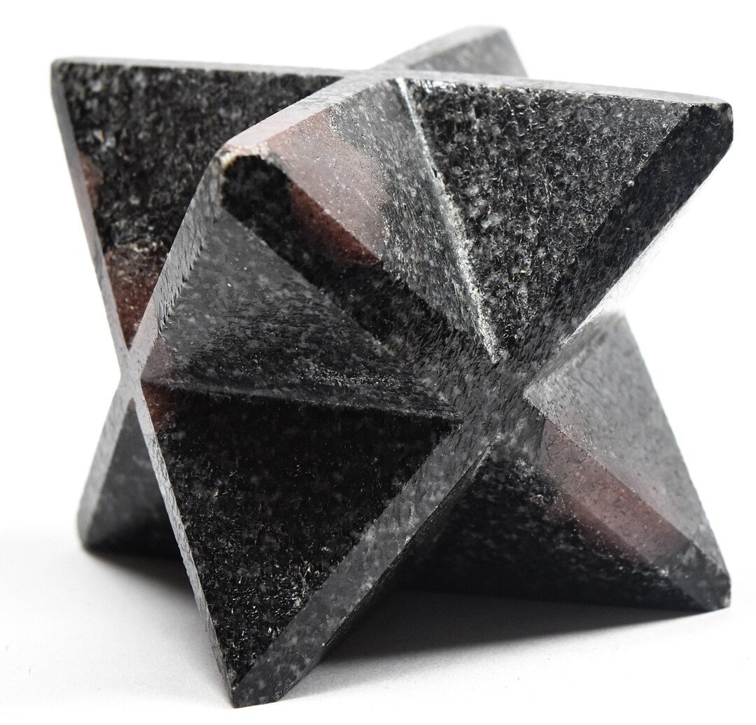 Red Ruby Spinel / Balas Ruby in Matrix Carved 8 Point Merkaba Star ...