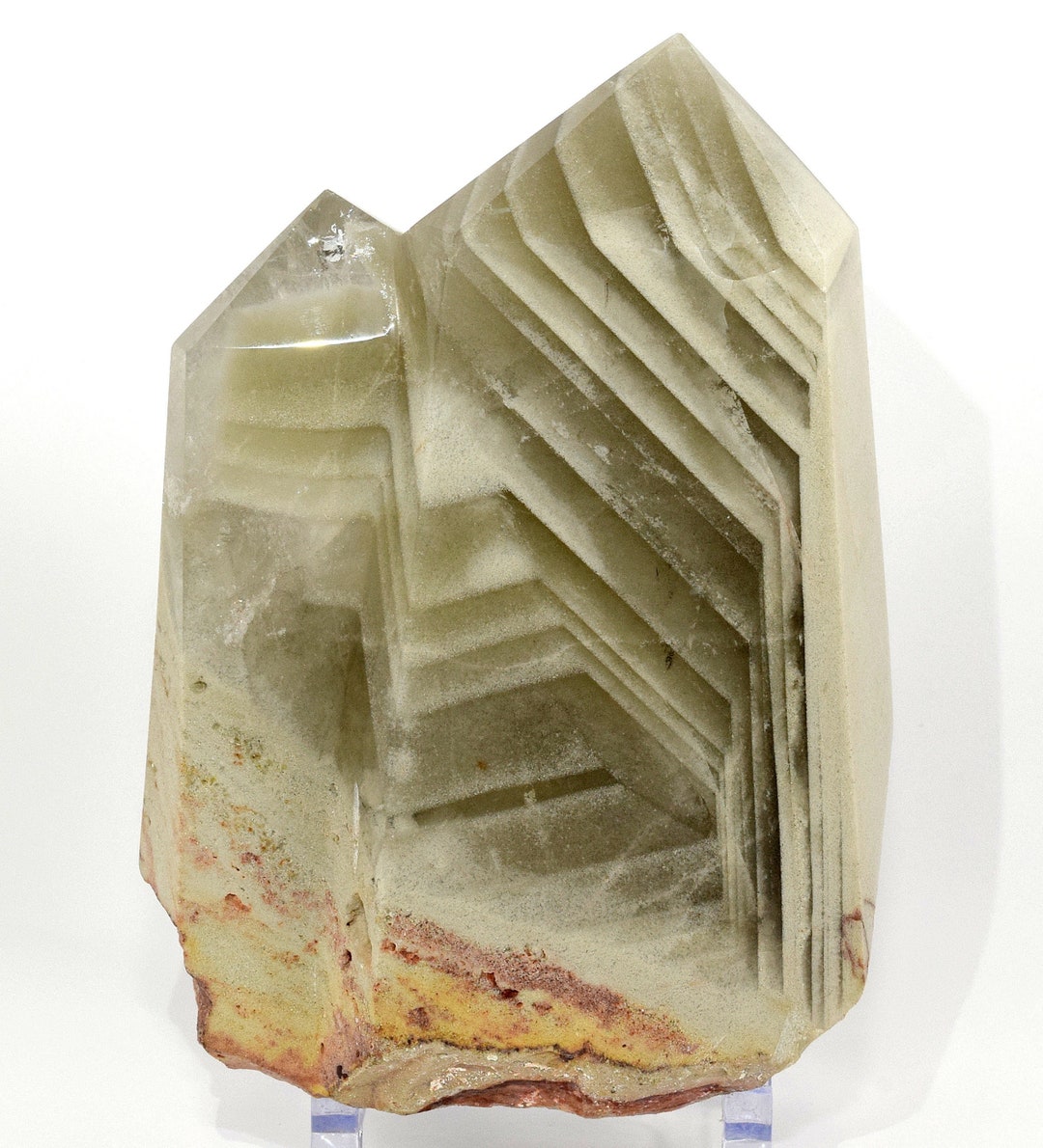 Unique Green Chlorite Double Points 6.7lbs! 214mm Layered Ghost ...