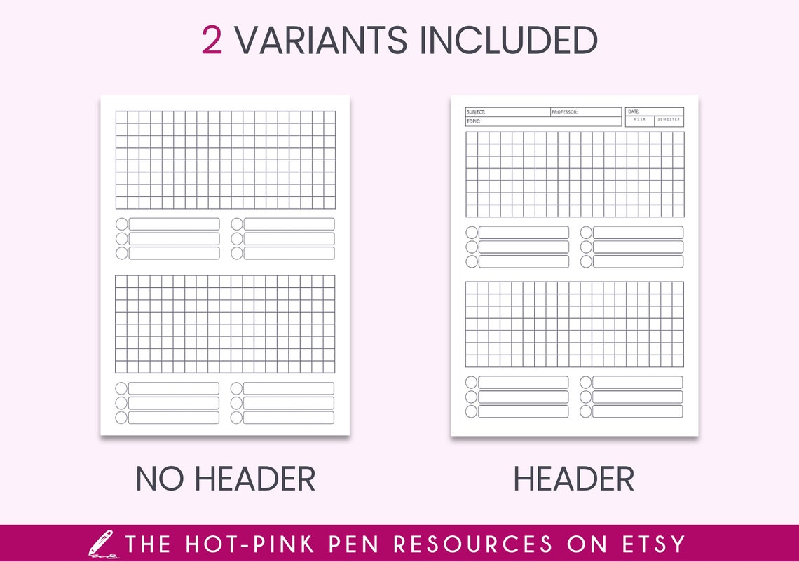 Grid Note Template | Math Note-taking Papers | Grid Printable Note ...