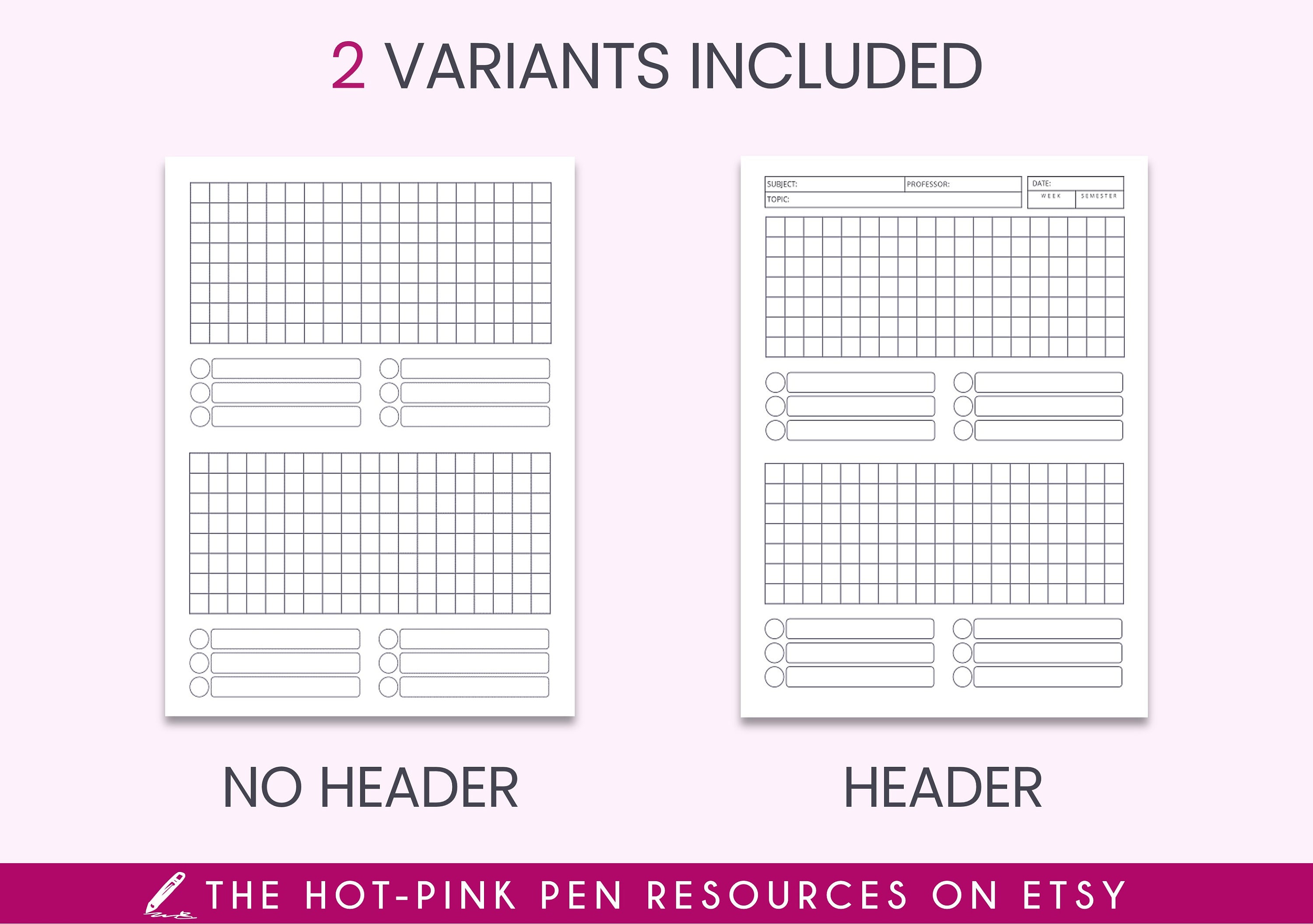Grid Note Template | Math Note-taking Papers | Grid Printable Note ...