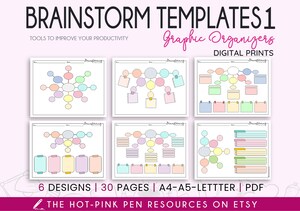 Mind Mapping Template, Printable Mind Map Planners, Mind Map Template ...