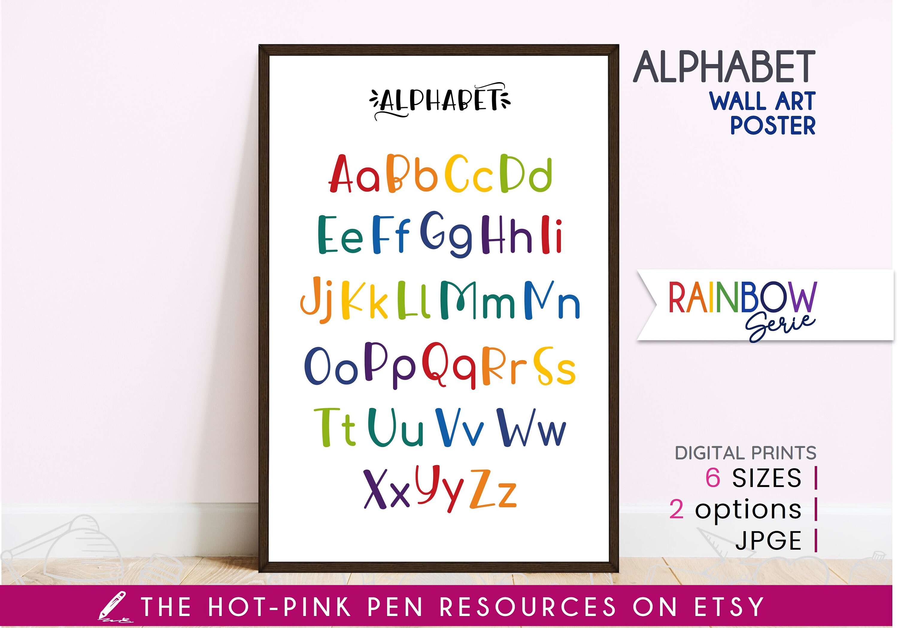 Rainbow ABC Wall Art Print | Rainbow Alphabet Poster | Montessori ...
