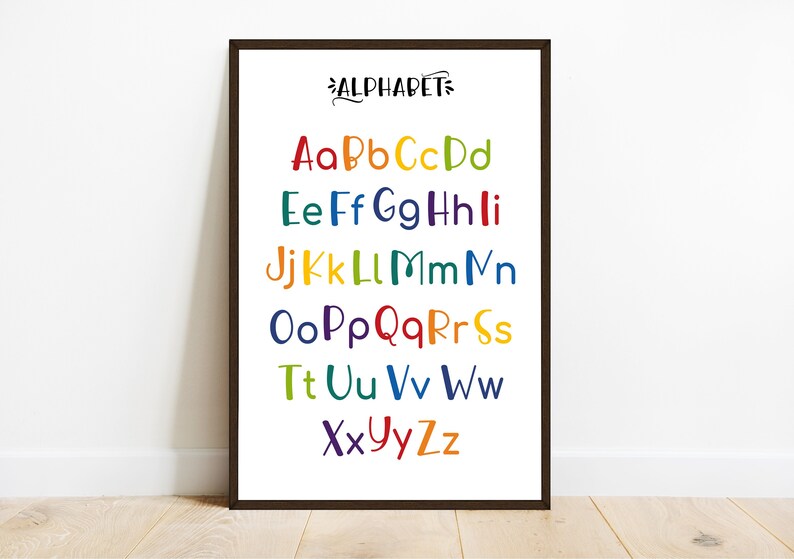 Rainbow ABC Wall Art Print | Rainbow Alphabet Poster | Montessori ...
