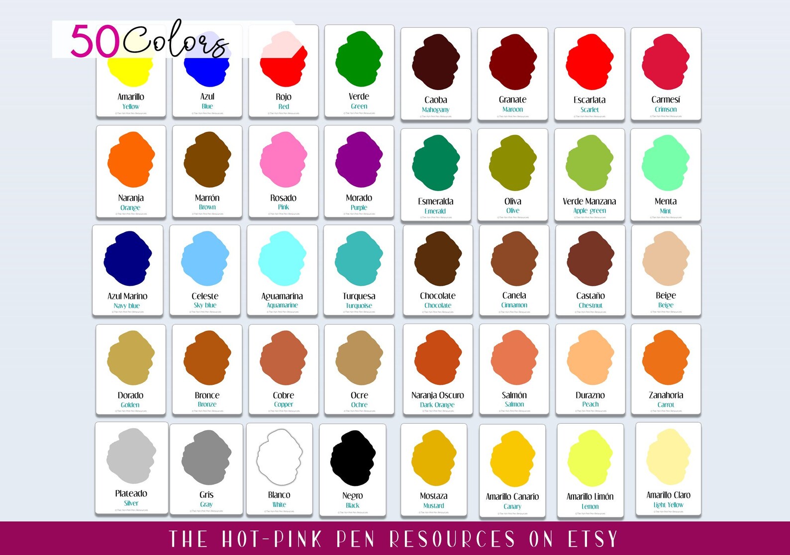 Los Colores -colors | MONTESSORI Flashcards | Bilingual Flashcards ...