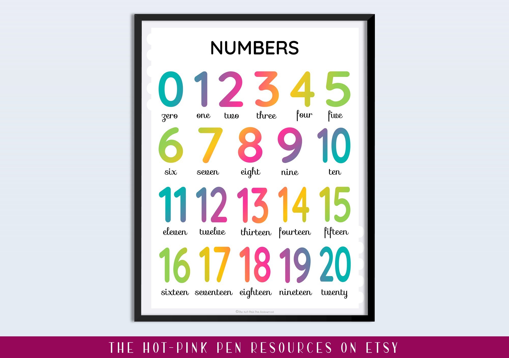 0-20 poster 0-20 numbers wall art printable Educational wall art Wall ...