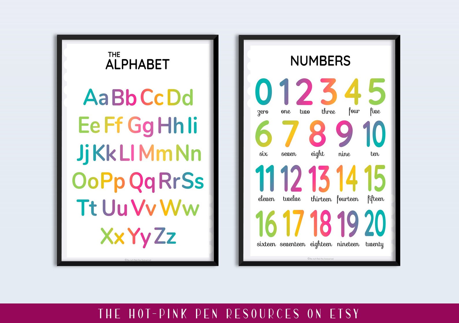 0-20 affiche 0-20 nombres mur art imprimable Art mural éducatif Salle ...