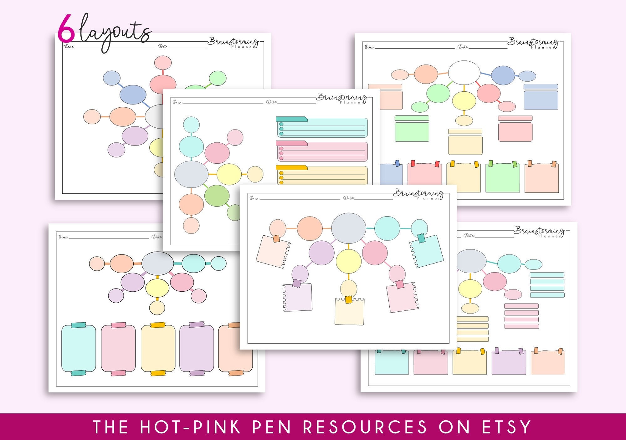 Brainstorm Templates 1 Brainstorm Goal Planner Visual | Etsy Brainstorm Templates 1 Brainstorm Goal Planner Visual | Etsy