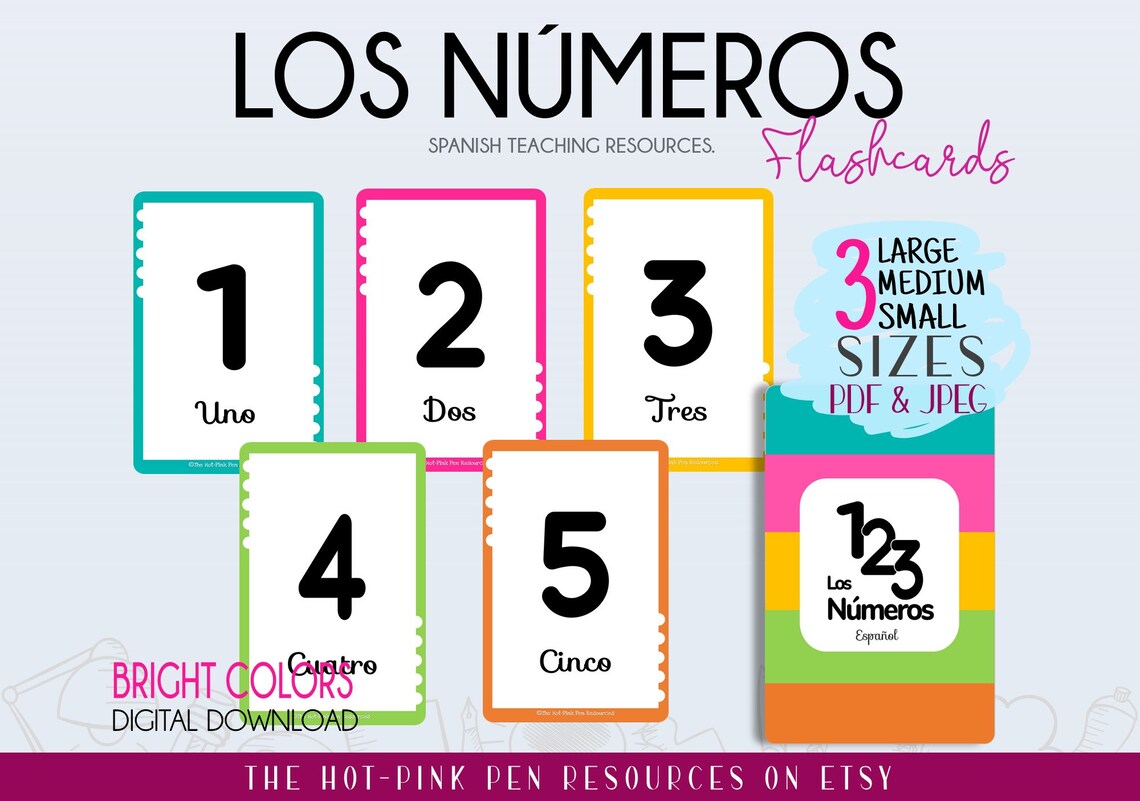 Spanish Numbers Flashcards From to 20 Los Números Flashcards Printables ...