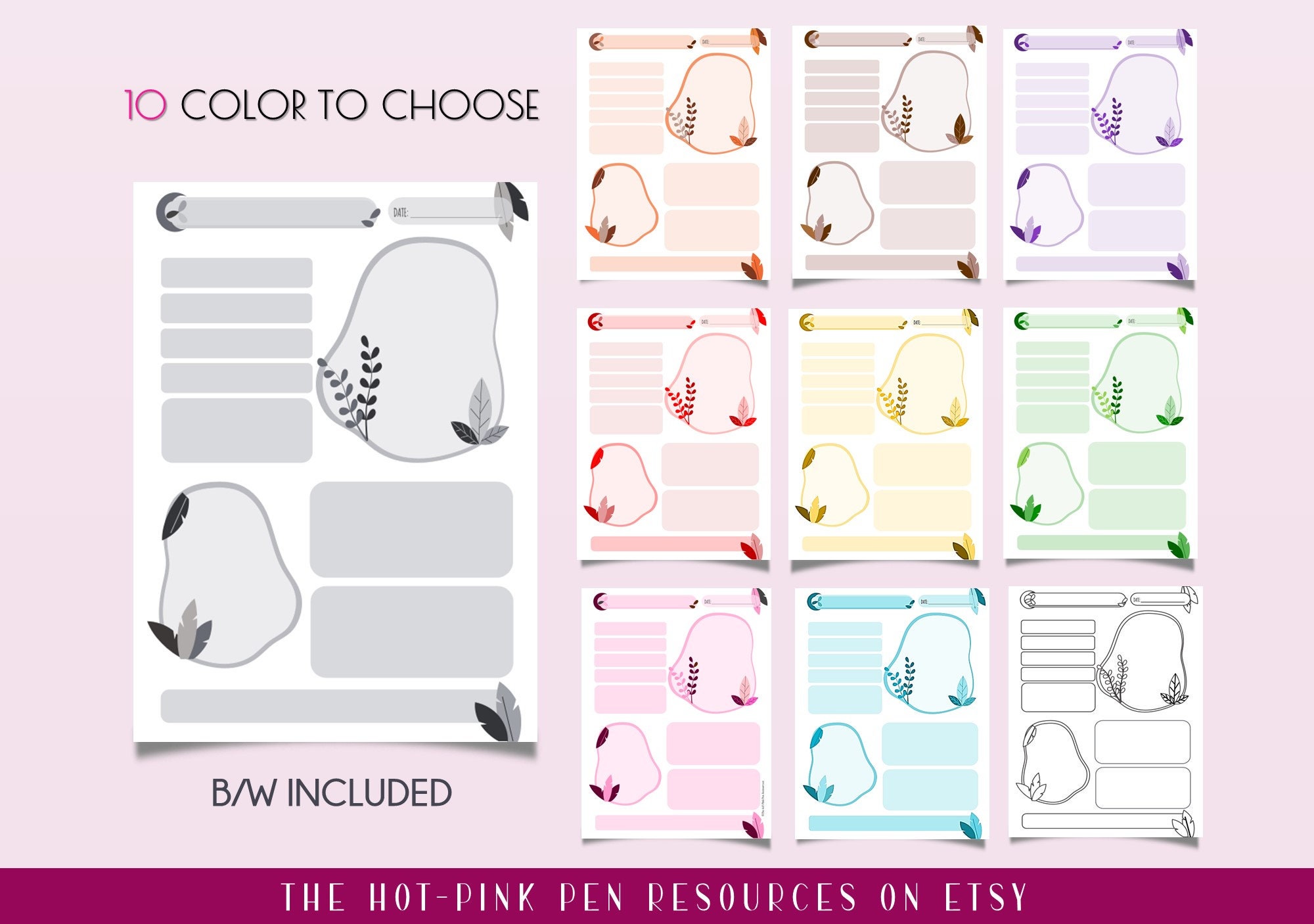 Note Taking Sheet Notebooking Template Sketchnotes - Etsy