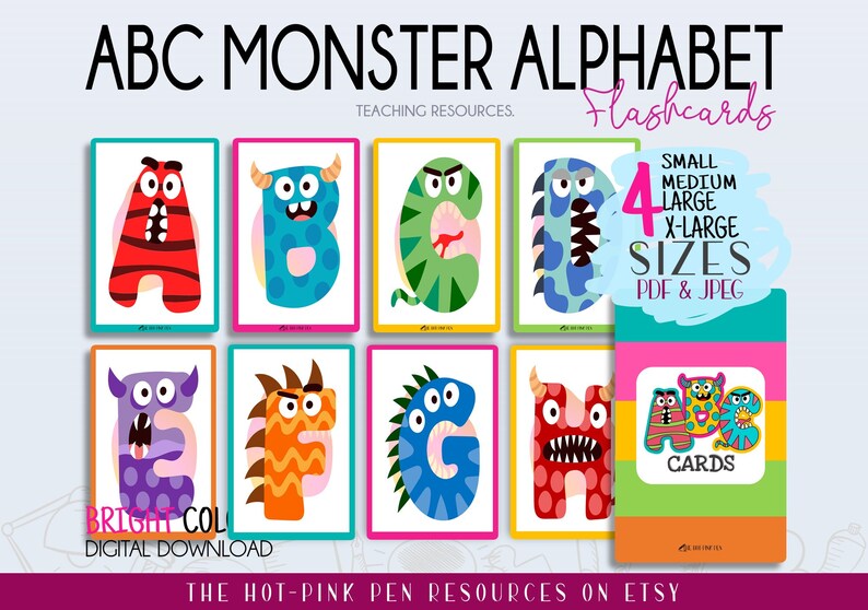 Monster Alphabet Flashcards | Funny ABC Letters | Pdf | Toodlers | Pre ...