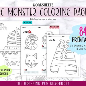 Alphabet Monster Coloring Pages | Printables | Pdf | Worksheets | Pre-k ...