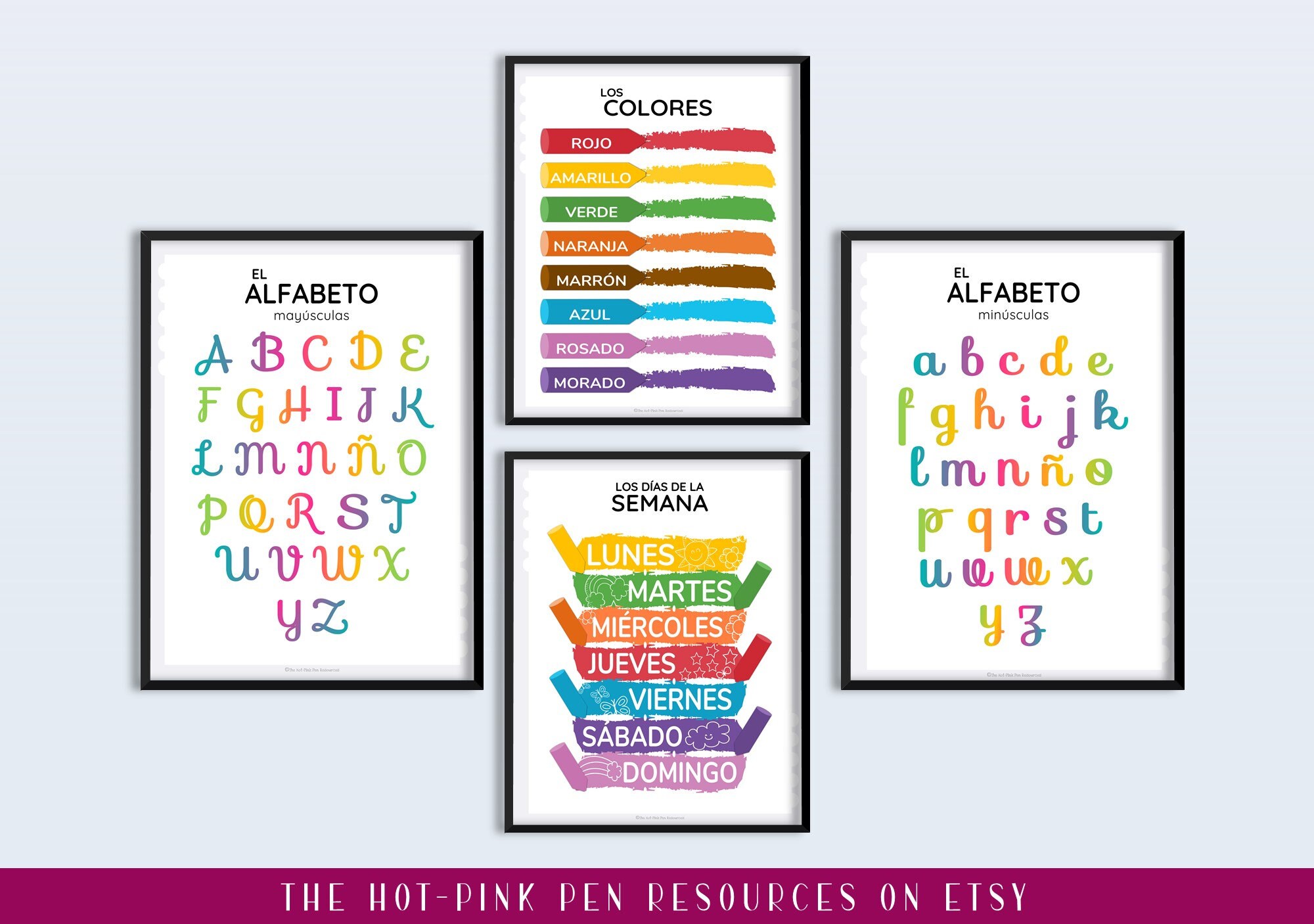 Spanish ABC poster Spanish Cursive Letters Spanish Upper | Etsy