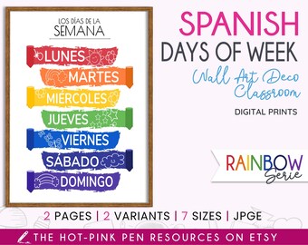 Dias De La Semana/ Days of the Week - Etsy