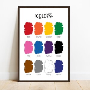 Colours Poster | Color Class Wall Art | Printables Wall Art ...