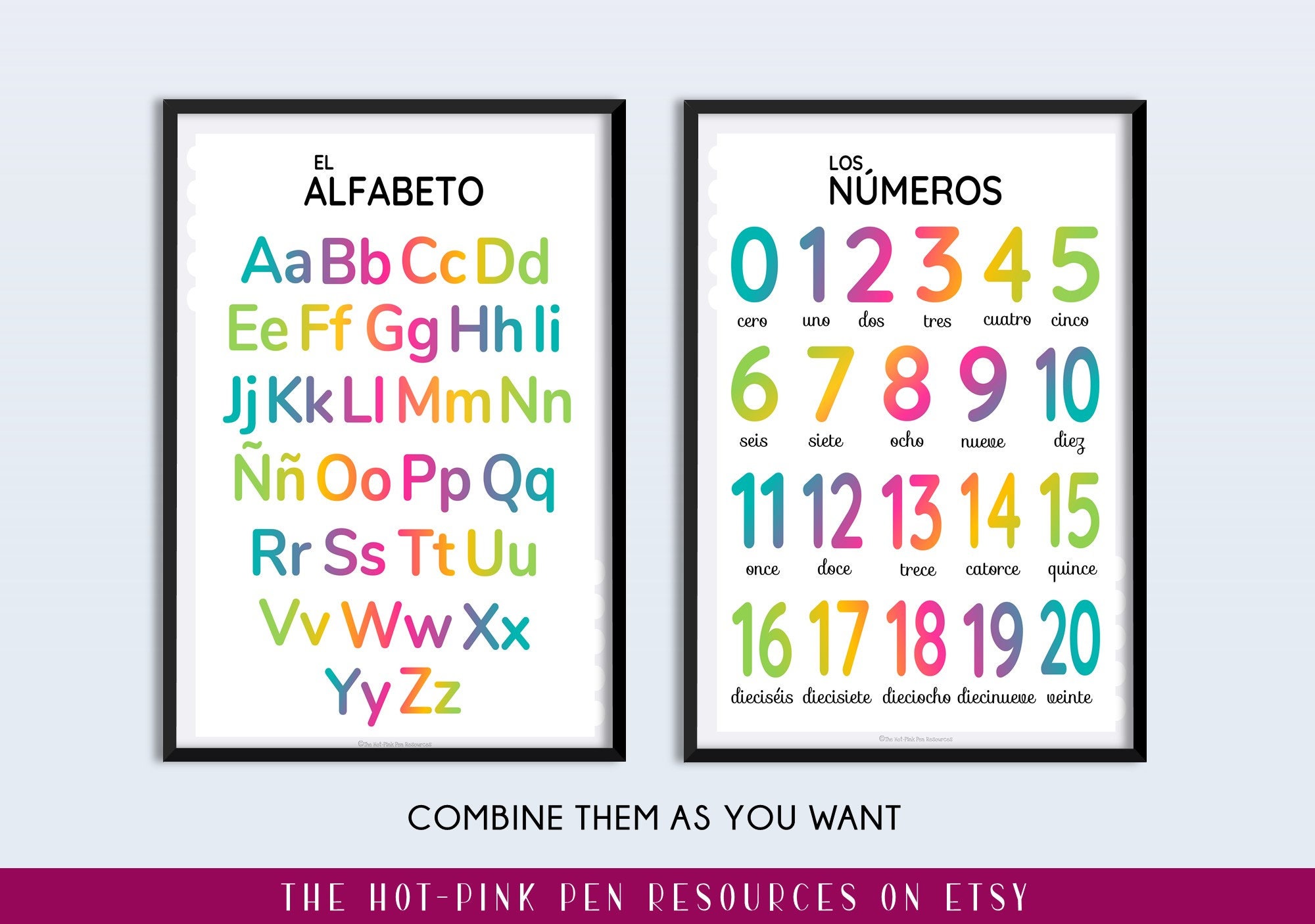 0-20 Spanish Numbers Wall Art | Los Números 0-20 Poster | Spanish Decor ...