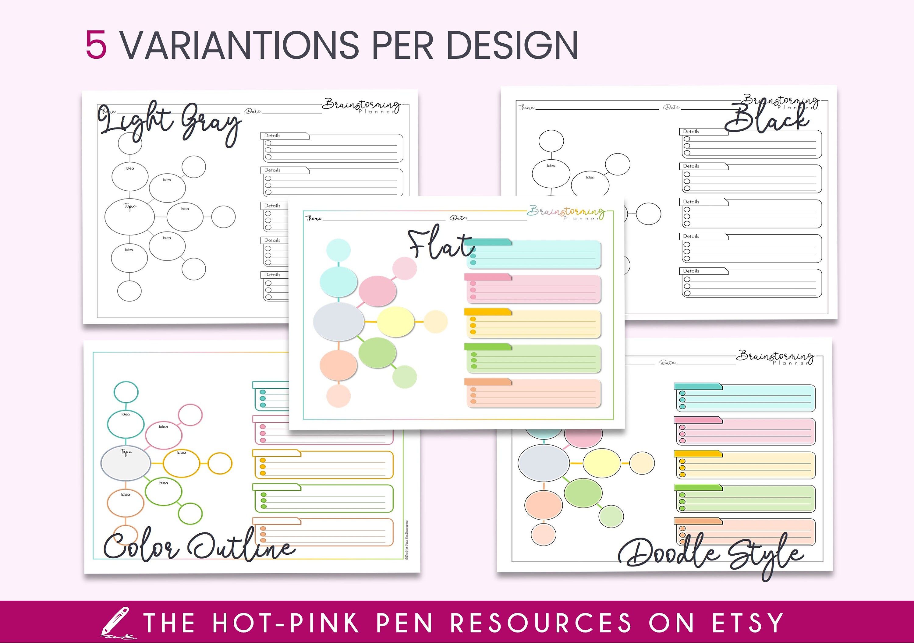 Modèles de brainstorming 1 Imprimables de brainstorming - Etsy France