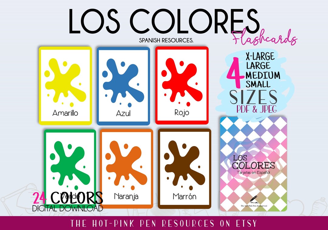 Los Colores Flashcards En Español| Spanish Colors | Spanish Toodlers ...