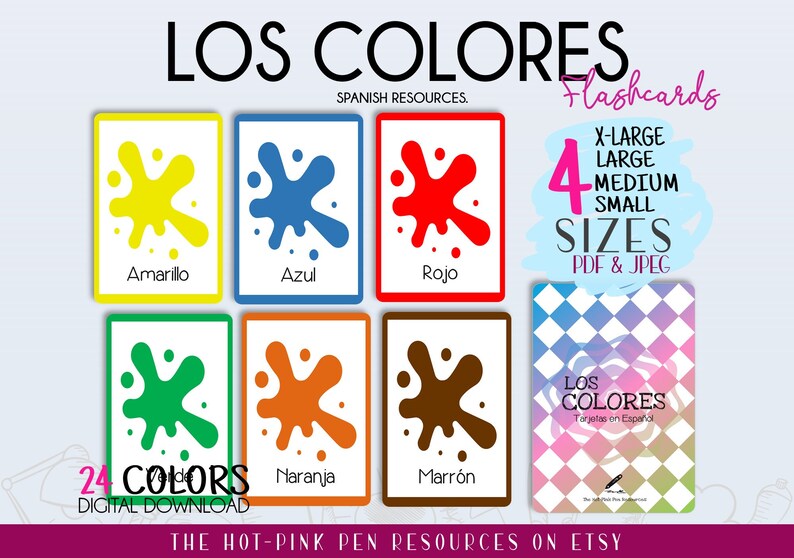 Los Colores Flashcards En Español| Spanish Colors | Spanish Toodlers ...
