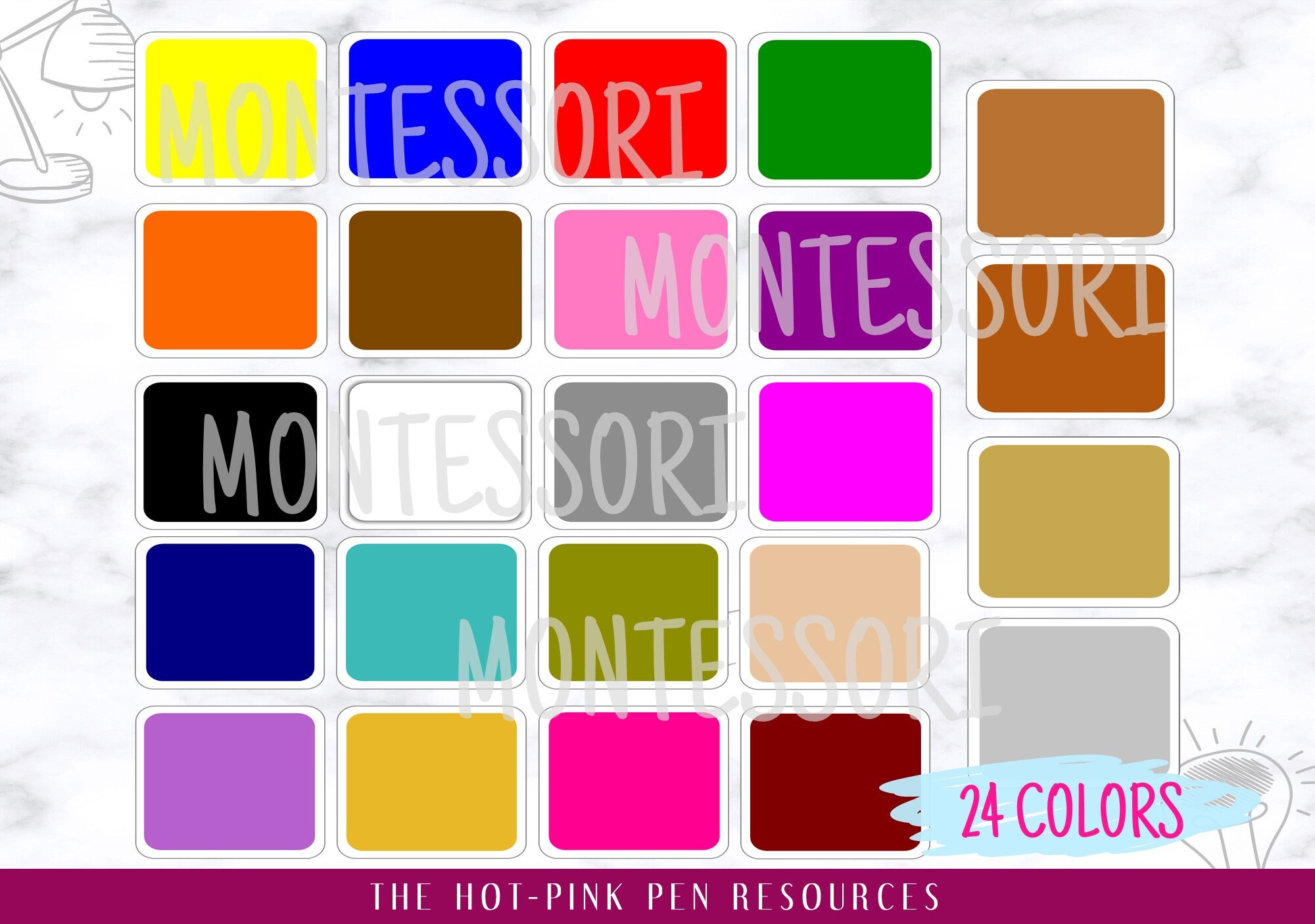 Los Colores colors MONTESSORI Bilingual Dual Memorygame English-spanish ...