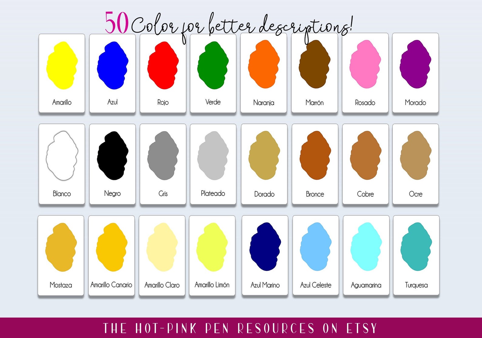 Spanish Colors Flashcards Montessori Los colores Montessori - Etsy España