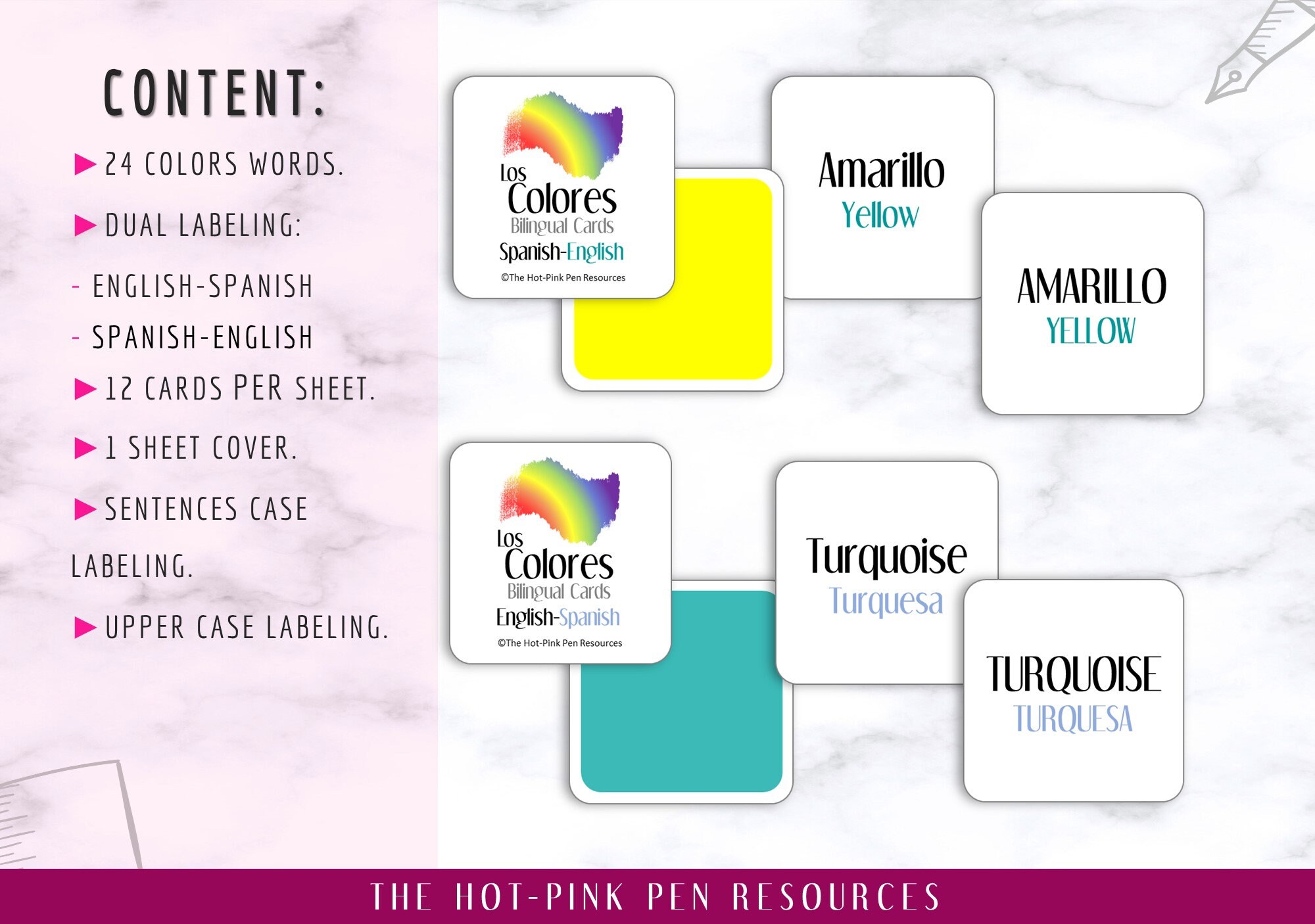 Los Colores -colors MONTESSORI Bilingual | Dual Memorygame | English ...